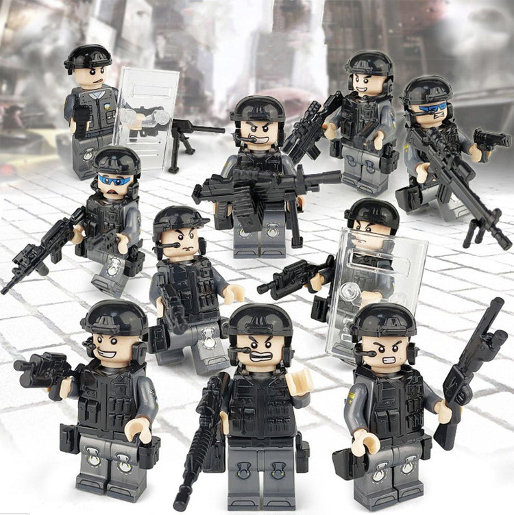 Lego SWAT Team Minifigure 10pcs [ with weapons ] | A2Z Oz Mall – A2ZOZMALL