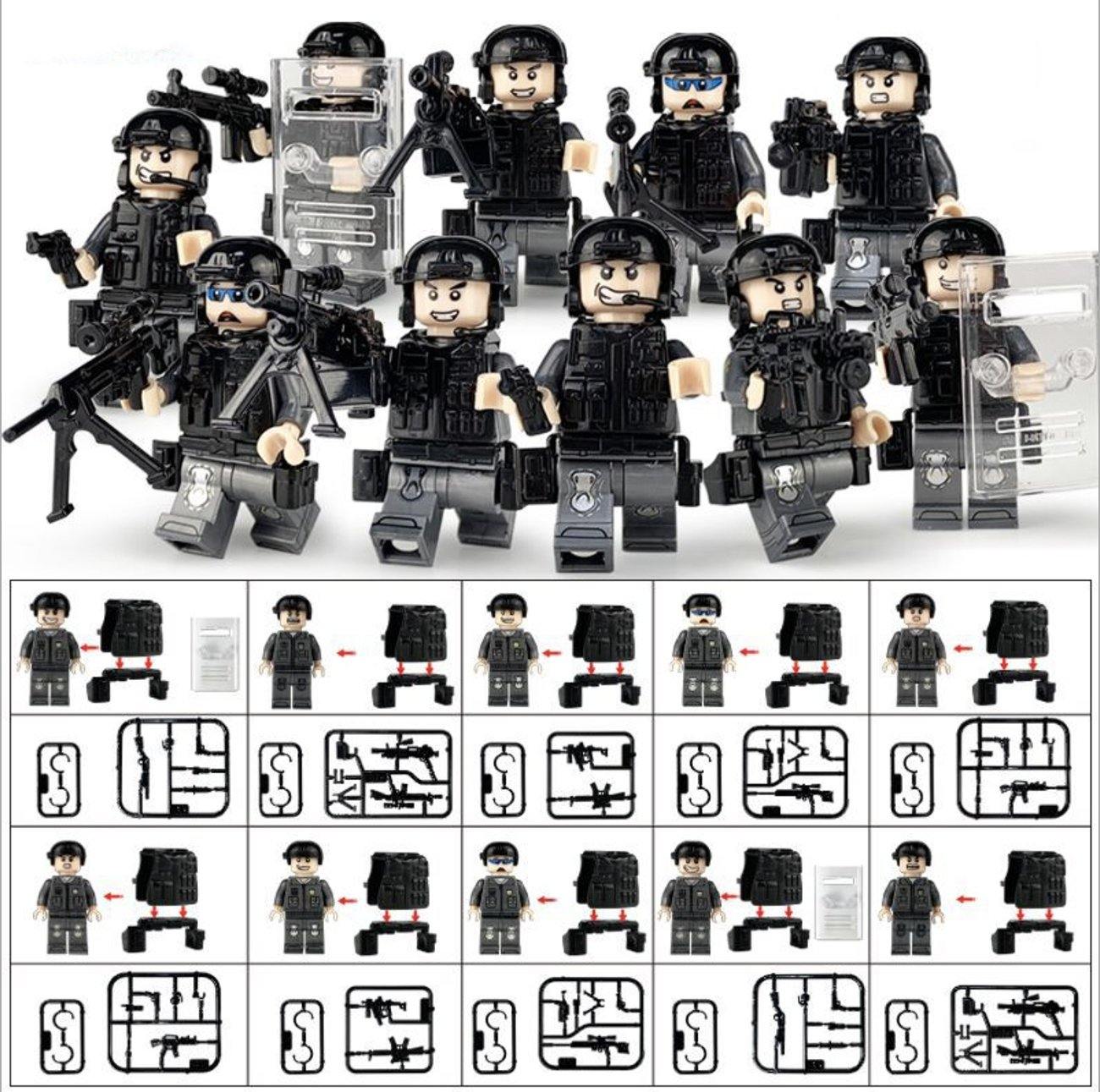 Lego SWAT Team Minifigure 10pcs [ with weapons ] | A2Z Oz Mall – A2ZOZMALL